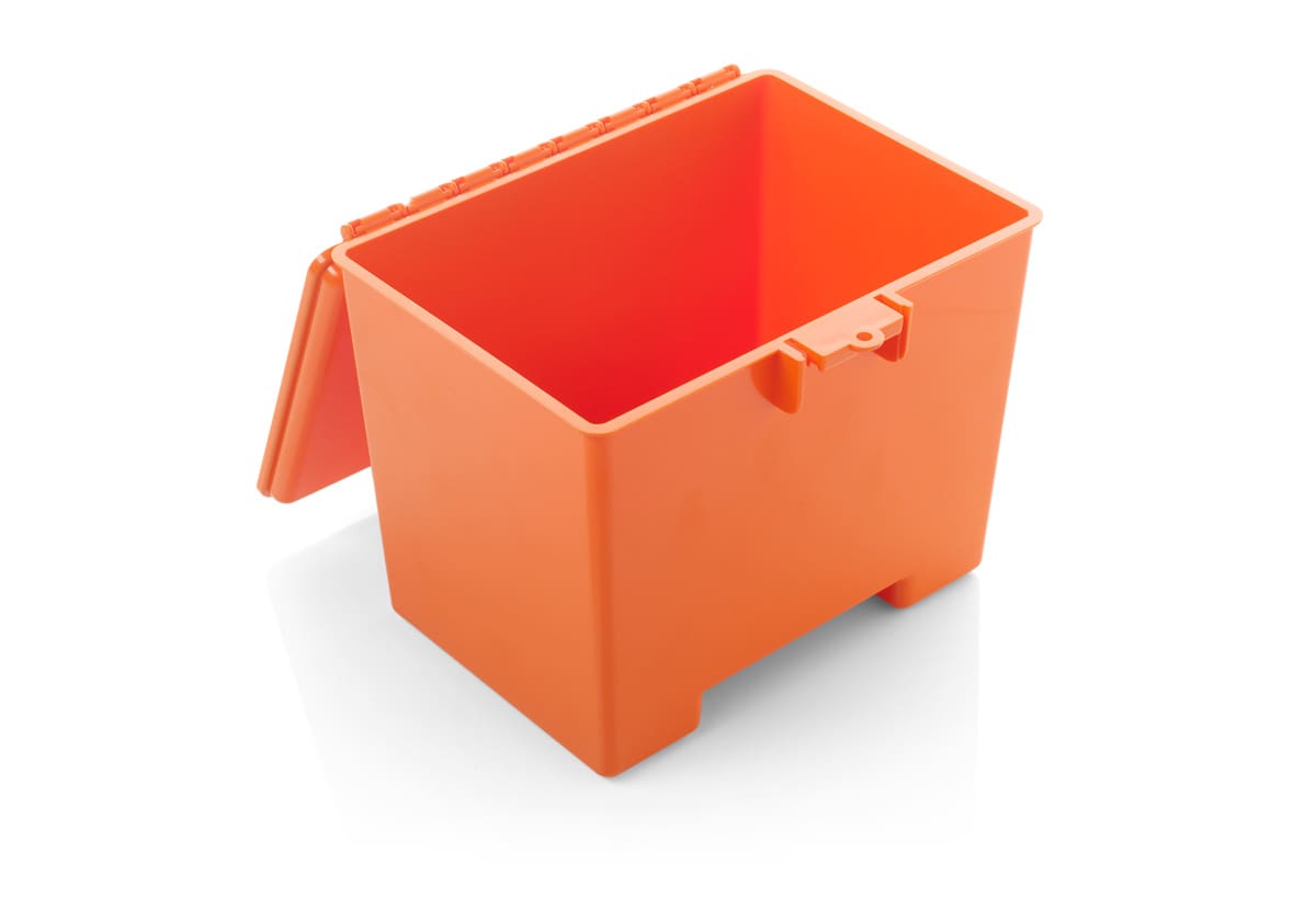 Orange transportation box with hinged lid MB2318 - Warwick SASCo Ltd.